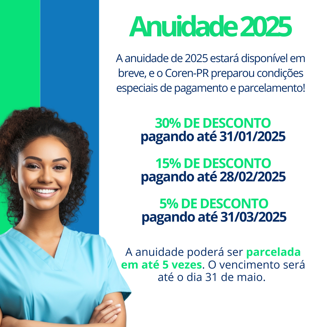 Anuidade 2025: confira os prazos e aproveite os descontos de até 30% ...